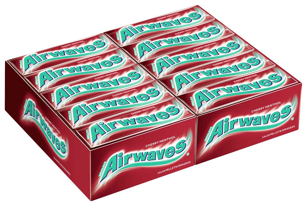 Airwaves CHERRY MENTHOL Kaugummis 30x 10 Dragees | office discount