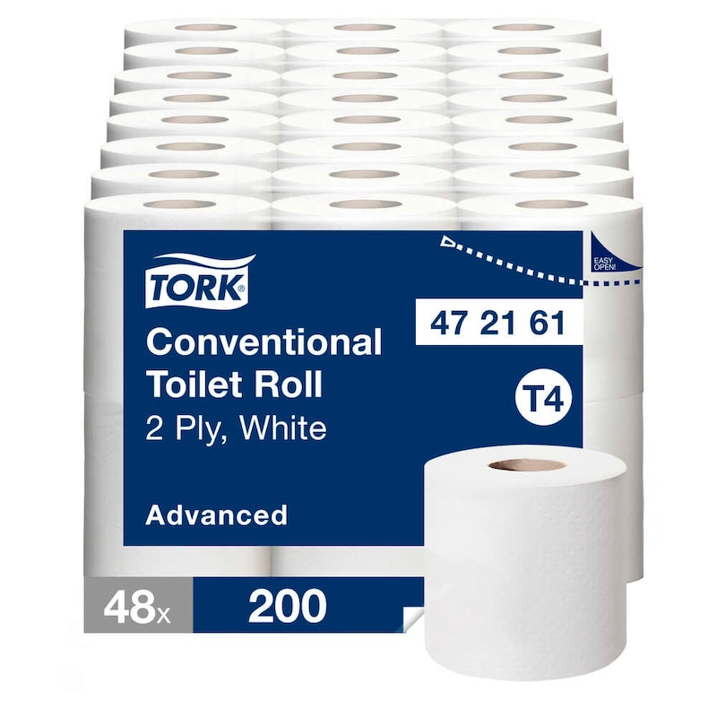TORK Toilettenpapier T4 Advanced 2-lagig Recyclingpapier, 48 Rollen ...
