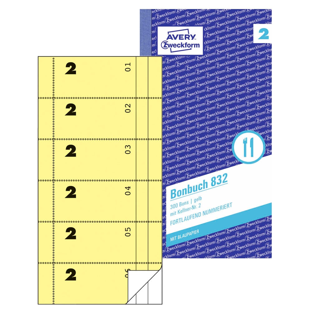AVERY Zweckform Wertmarken-Block 832 01-300, gelb, 1 St. | office discount