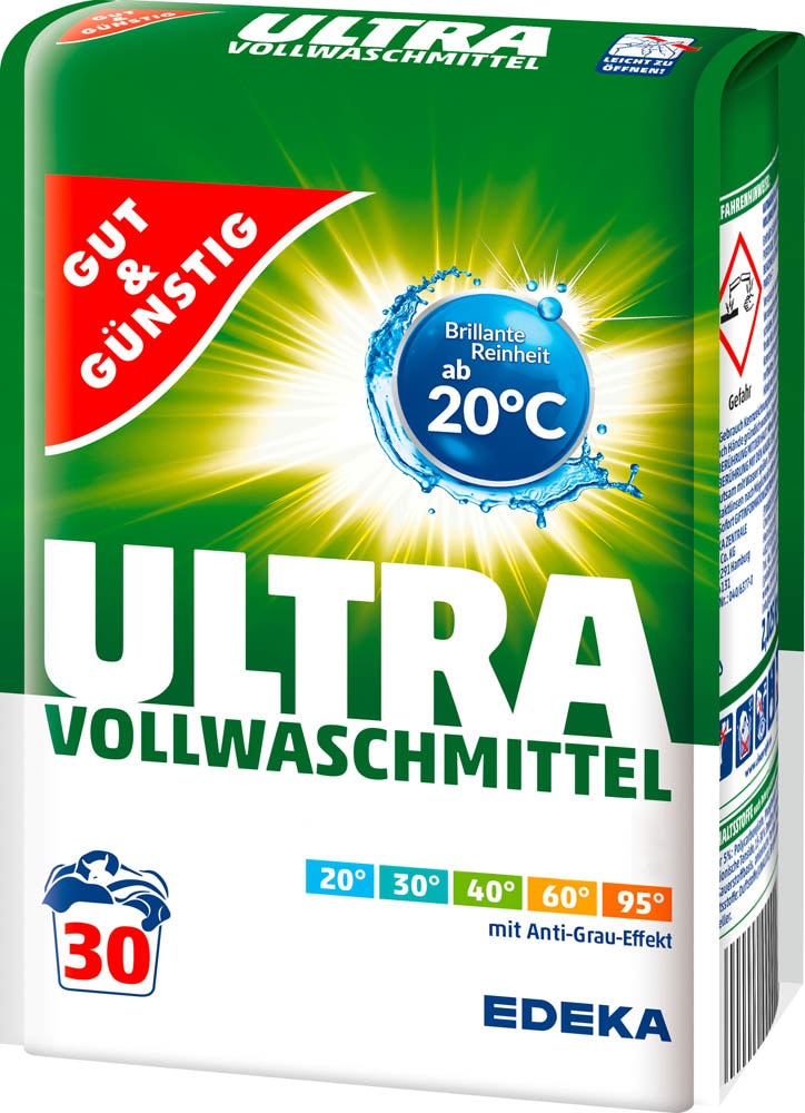 GUT&GÜNSTIG ULTRA Waschmittel Pulver, 2,025 kg | office discount