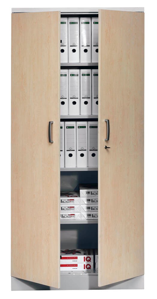 Gürkan Stahlschrank 100112 lichtgrau, ahorn 4 Fachböden 92,0 x 42,0 x ...