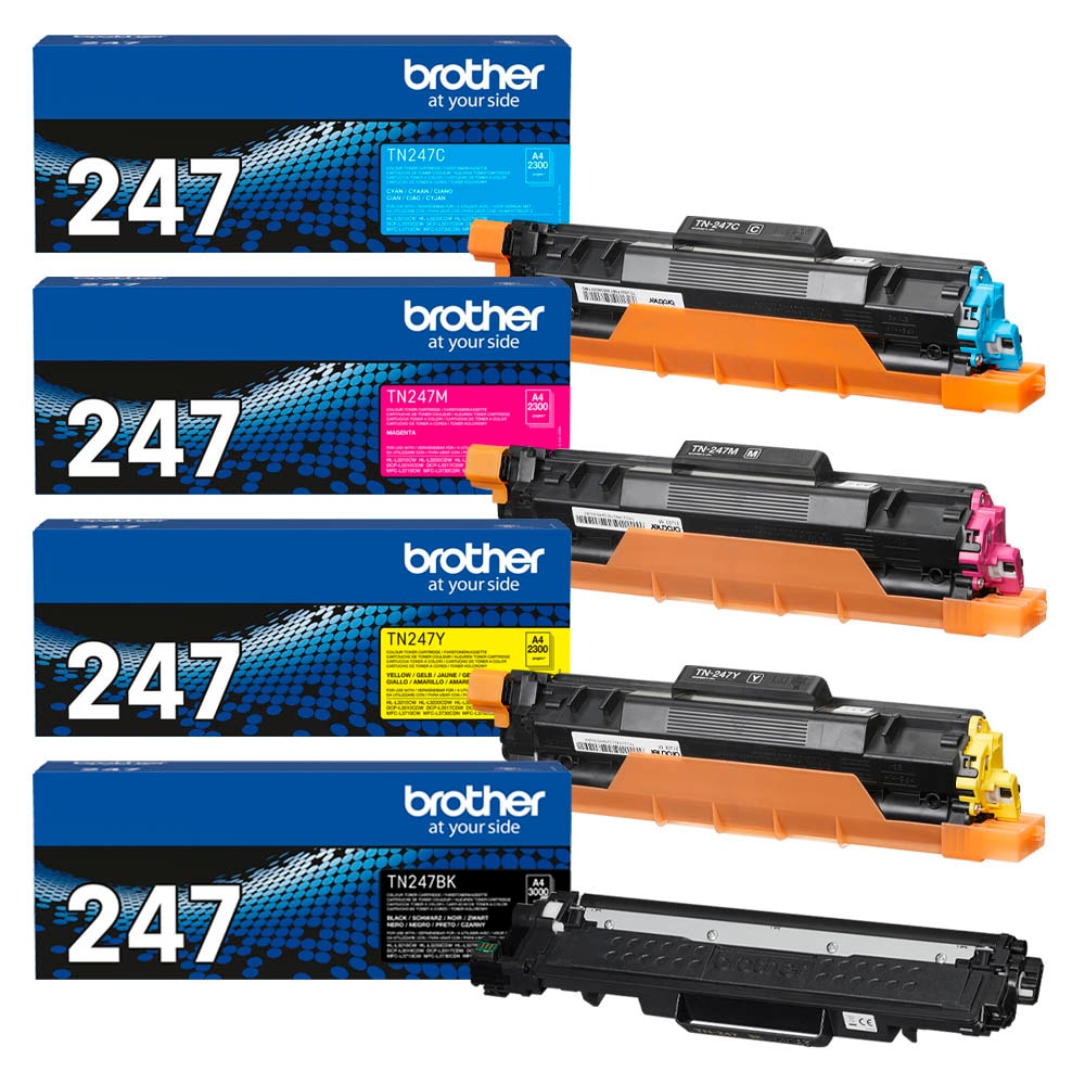 brother TN-247BK/C/M/Y schwarz, cyan, magenta, gelb Toner, 4er-Set ...