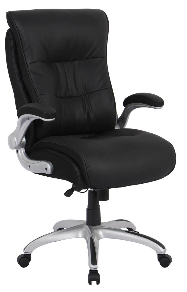XXL Chefsessel, 10004 Kunstleder schwarz, Gestell silber | office discount