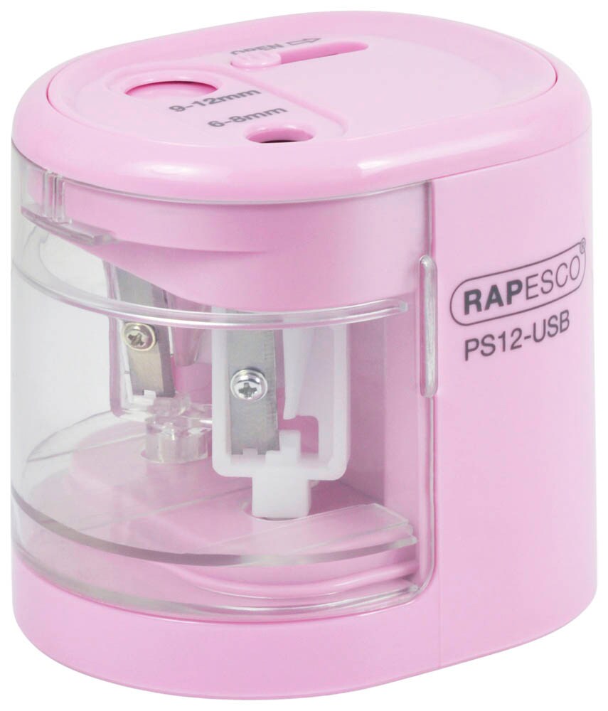 RAPESCO® elektrischer Anspitzer PS12 rosa | office discount