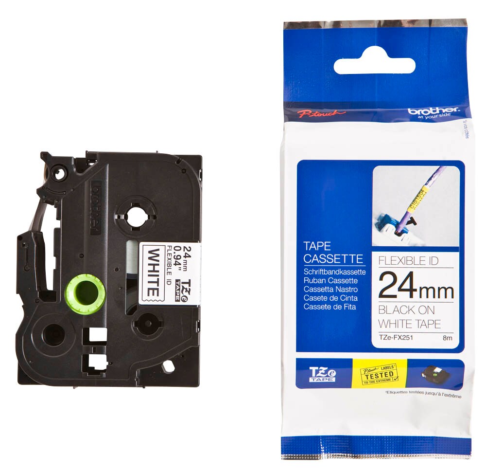 brother Schriftband TZe-FX251 TZEFX251, 24 mm, schwarz auf weiß, 1 St ...