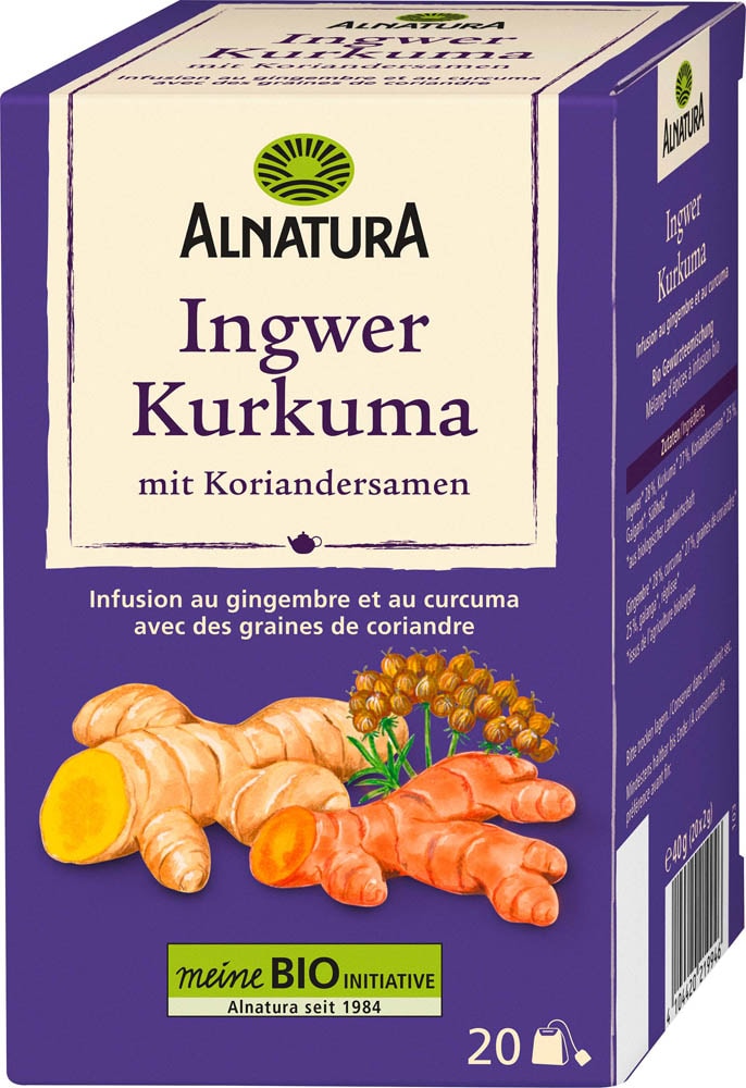 ALNATURA Ingwer Kurkuma Bio-Tee 20 Portionen | office discount