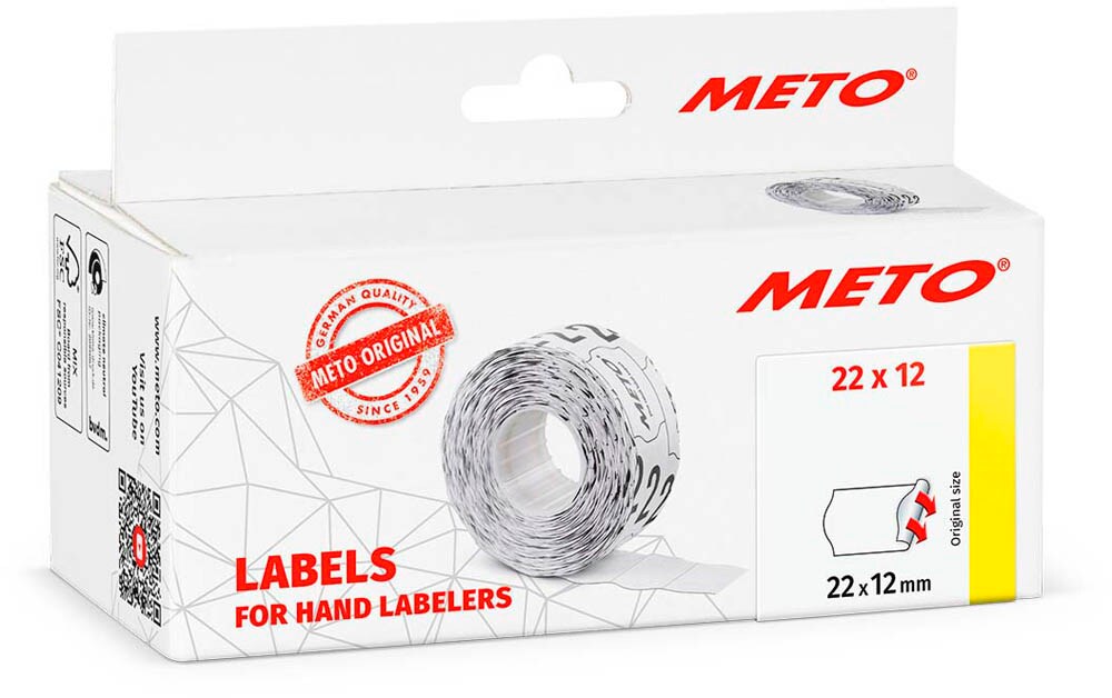 METO Preisetiketten weiß permanent 22,0 x 12,0 mm, 6 Rollen | office ...