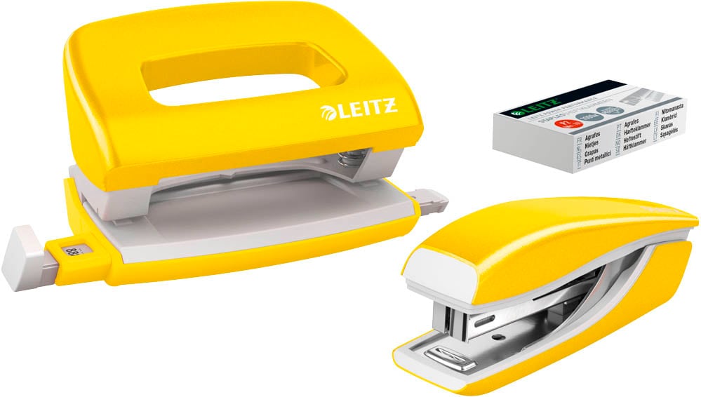 LEITZ Locher und Heftgeräte Set NeXXt WOW gelb | office discount
