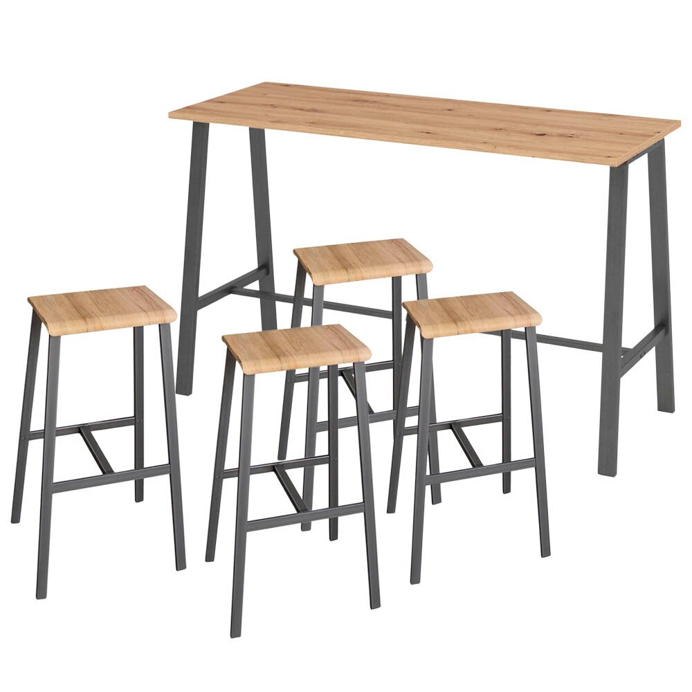 HAMMERBACHER Stehtisch-Set Meeting Point Industrial asteiche rechteckig ...