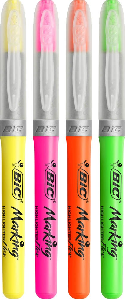 BIC Highlighter Flex Textmarker farbsortiert, 4 St. | office discount