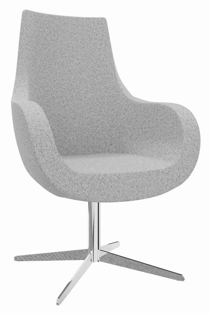 fm Sessel Pirum hellgrau chrom Stoff 71,0 x 71,0 x 105,5 cm, 1 St ...