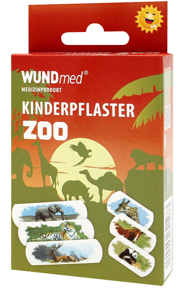 WUNDmed® Pflaster Zoo 02-064 bunt normal & klein 1,9 cm x normal 6,3 cm ...