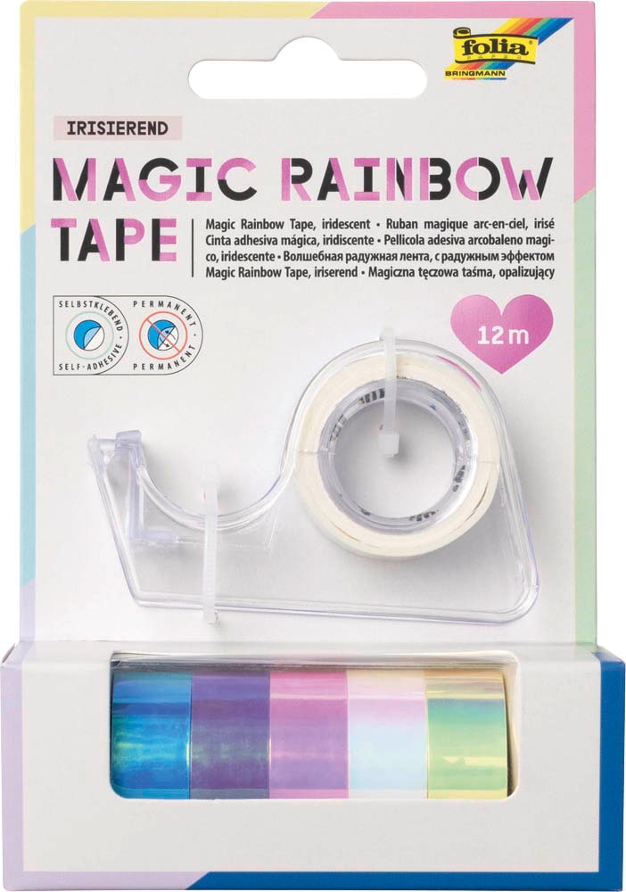folia Magic Rainbow Deko-Klebeband glänzend 12,0 mm x 2,0 m 6 Rollen ...