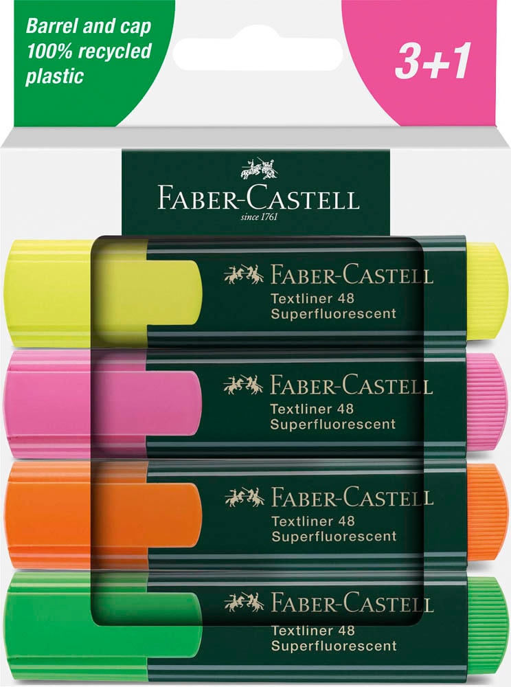 FABER-CASTELL 48 Textmarker farbsortiert, 4 St. | office discount
