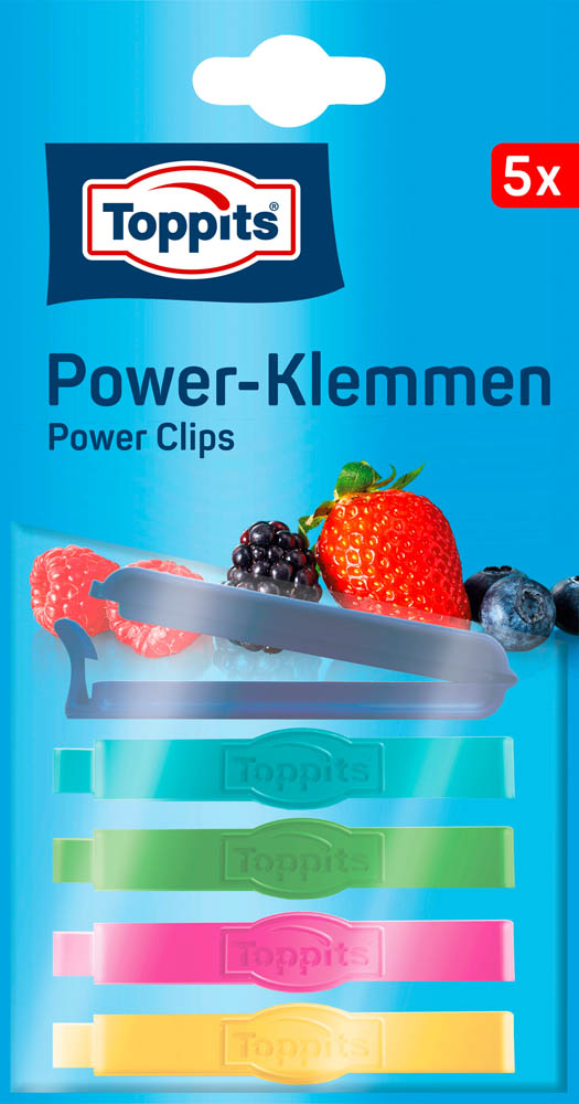 Toppits Verschlussclips Power-Klemmen (7 cm Länge) mehrfarbig, 5 St ...