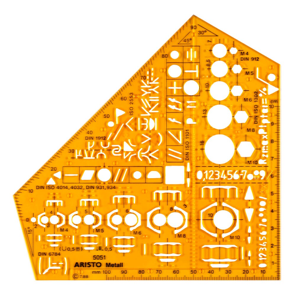 ARISTO Zeichenschablone gelb | office discount