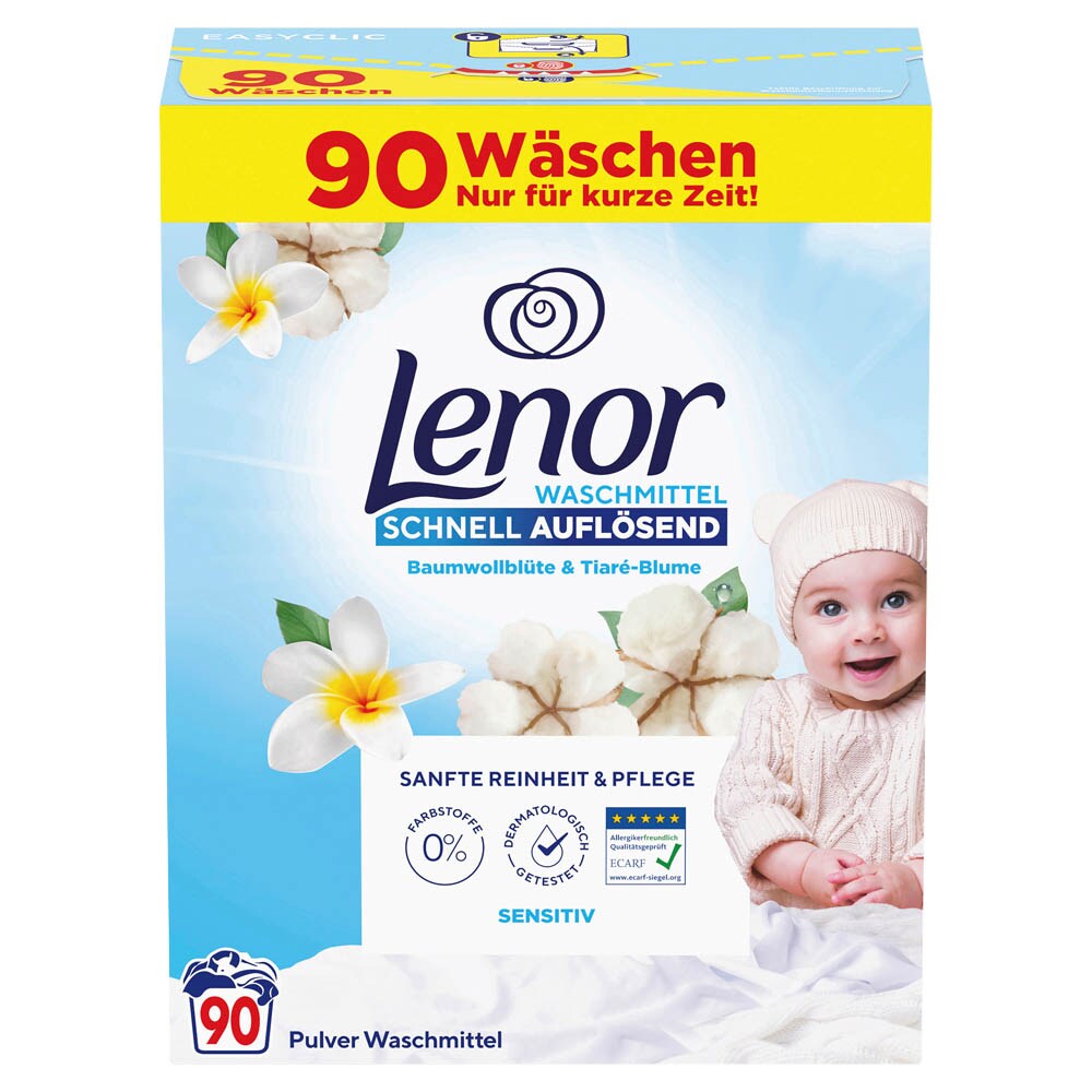 Lenor SENSITIV Waschmittel Pulver, 4,95 kg | office discount
