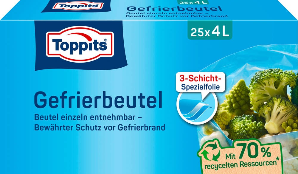 Toppits Gefrierbeutel 4,0 l, 25 St. | office discount
