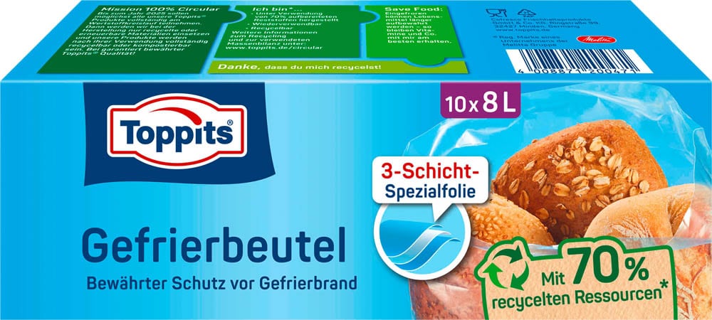 Toppits Gefrierbeutel 8,0 l, 10 St. | office discount