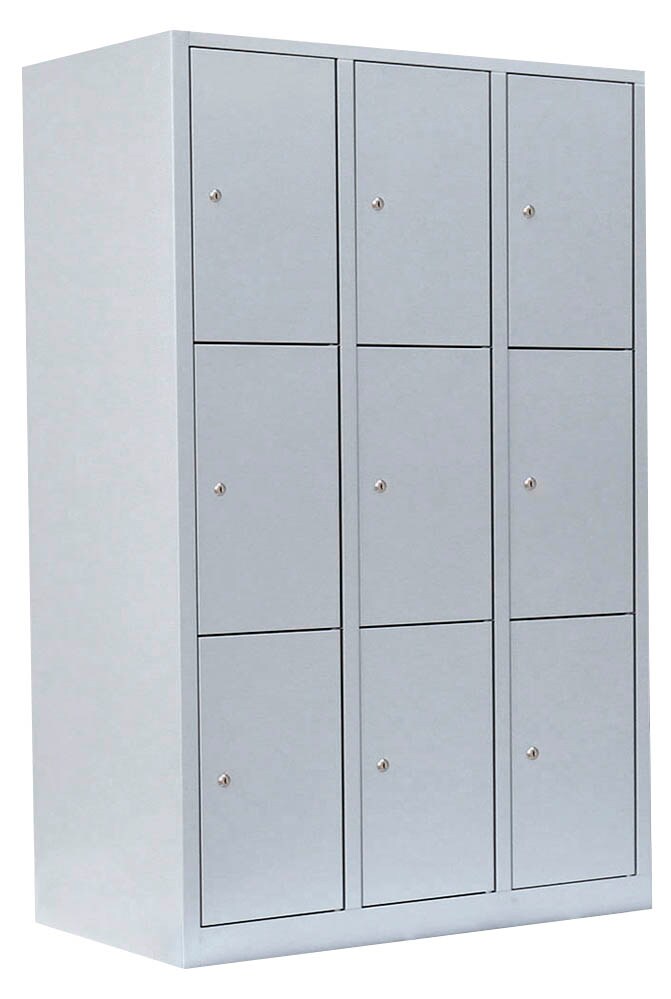 LÜLLMANN Schließfachschrank lichtgrau 523330, 9 Schließfächer 118,5 x ...