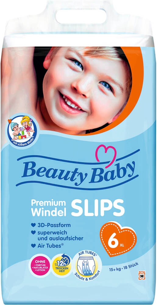 Beauty Baby Windeln Premium Größe Gr.6 (15+ kg) für Kids und Teens, 18 ...
