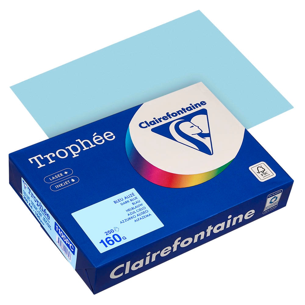 Clairefontaine Kopierpapier Trophée blau DIN A4 160 g/qm 250 Blatt ...