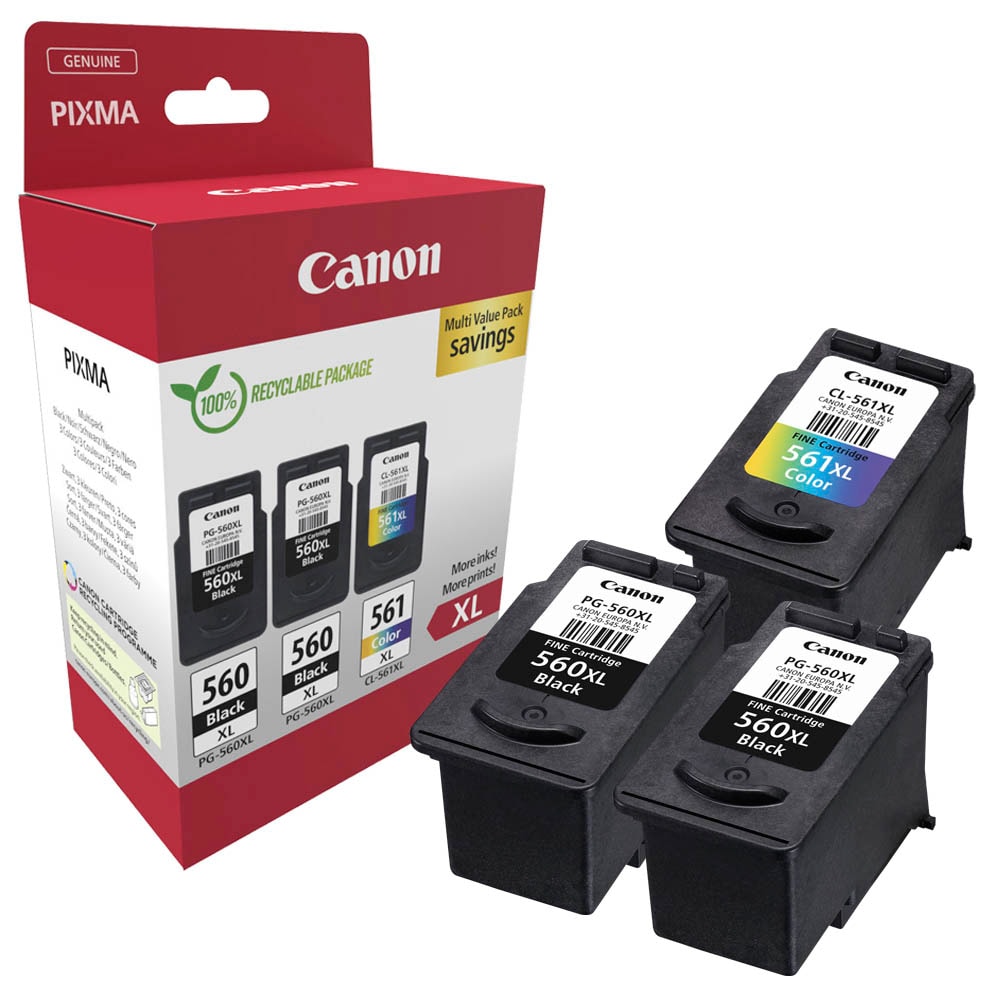 Canon PG-560XLx2/CL-561XL schwarz, color Druckköpfe, 3er-Set | office ...