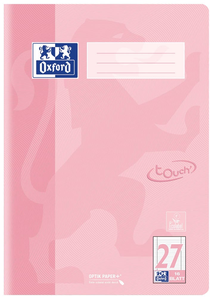 OXFORD Schulheft TOUCH Lineatur 27 liniert DIN A4 mit Rand, 16 Blatt ...