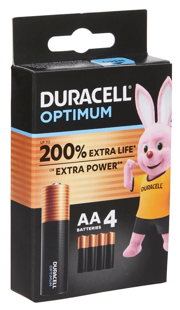 DURACELL Batterien Optimum Alkali-Mangan Mignon AA 1,5 V, 4 St ...