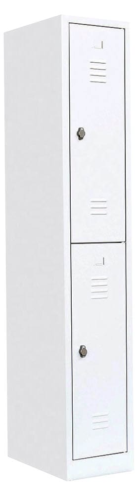 LÜLLMANN Spind signalweiß 520217, 2 Schließfächer 31,5 x 50,0 x 180,0 ...