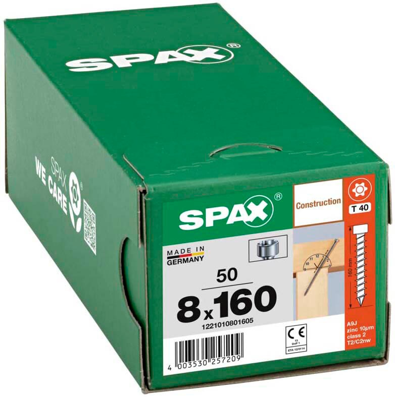 SPAX® Holzbauschrauben T40 Zylinderkopf WIROX 1221010801605 8 mm x 160 ...