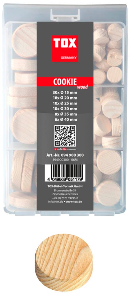 TOX Querholzplättchen-Sortiment Cookie wood Mini 82 tlg. | office discount