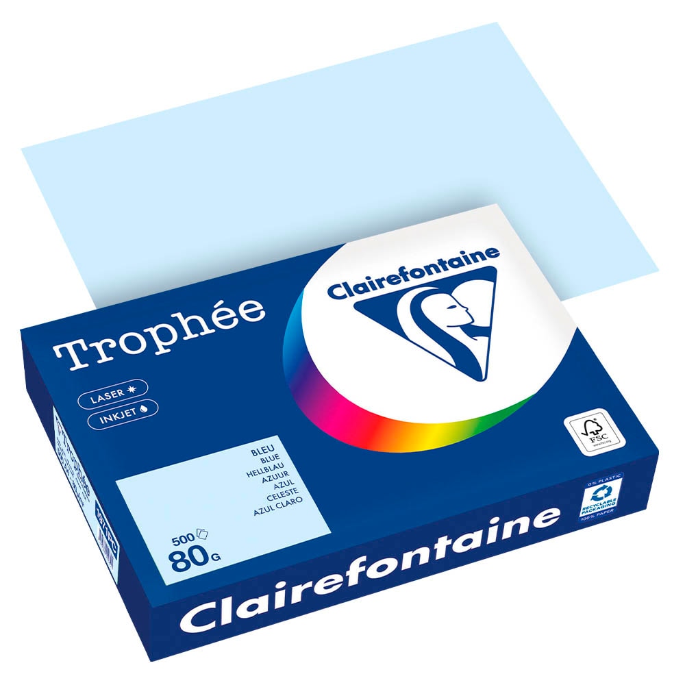 Clairefontaine Kopierpapier Trophée hellblau DIN A4 80 g/qm 500 Blatt ...