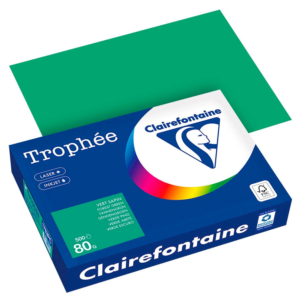 Clairefontaine Kopierpapier Trophée tannengrün DIN A4 80 g/qm 500 Blatt ...