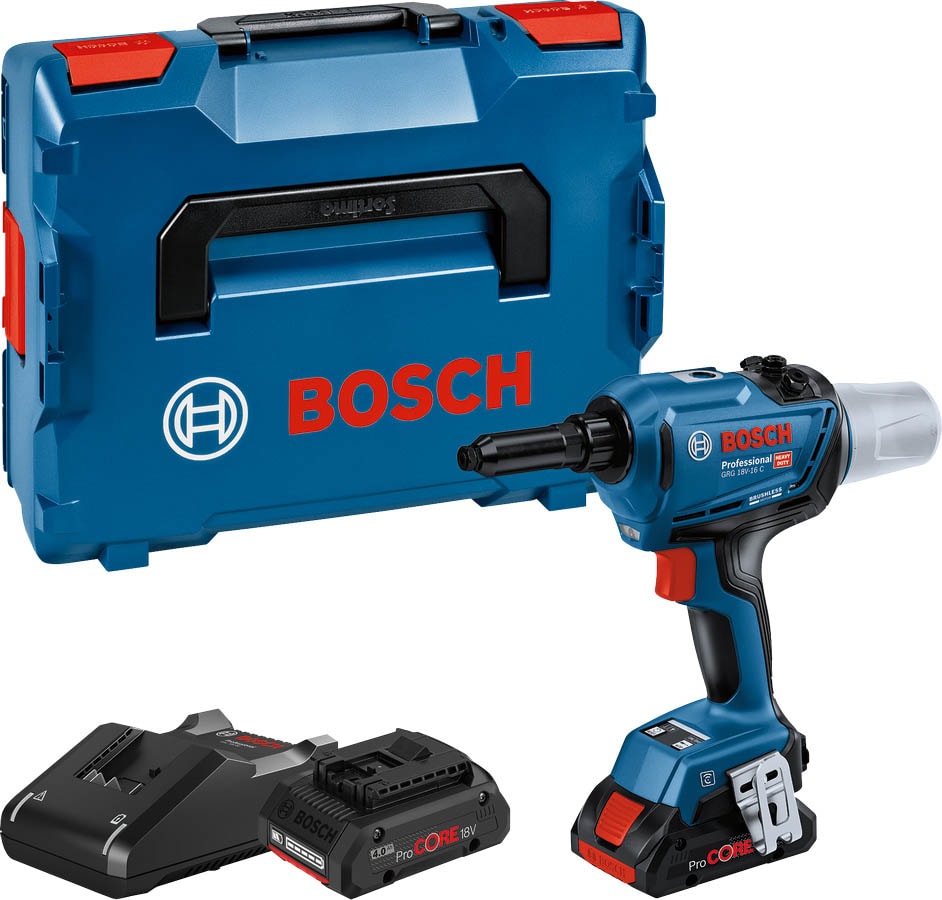 AKTION: BOSCH Professional GRG 18V-16 C Akku-Nietpistole-Set 18,0 V, mit 2 Akkus mit Prämie nach ...