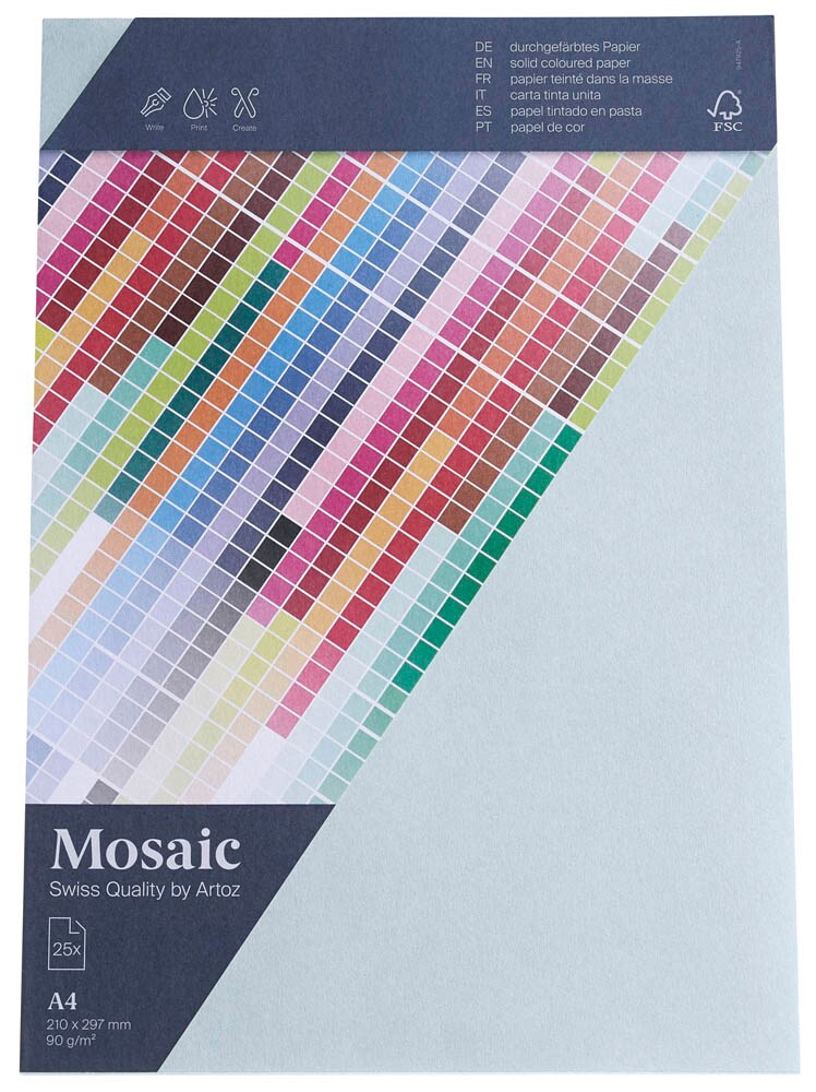 artoz Briefpapier Mosaic hellblau DIN A4 90 g/qm 25 Blatt | office discount