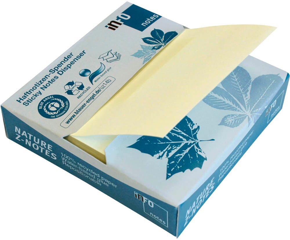 inFO Z-Notes Recycling Haftnotizen gelb, 1 Pack | office discount