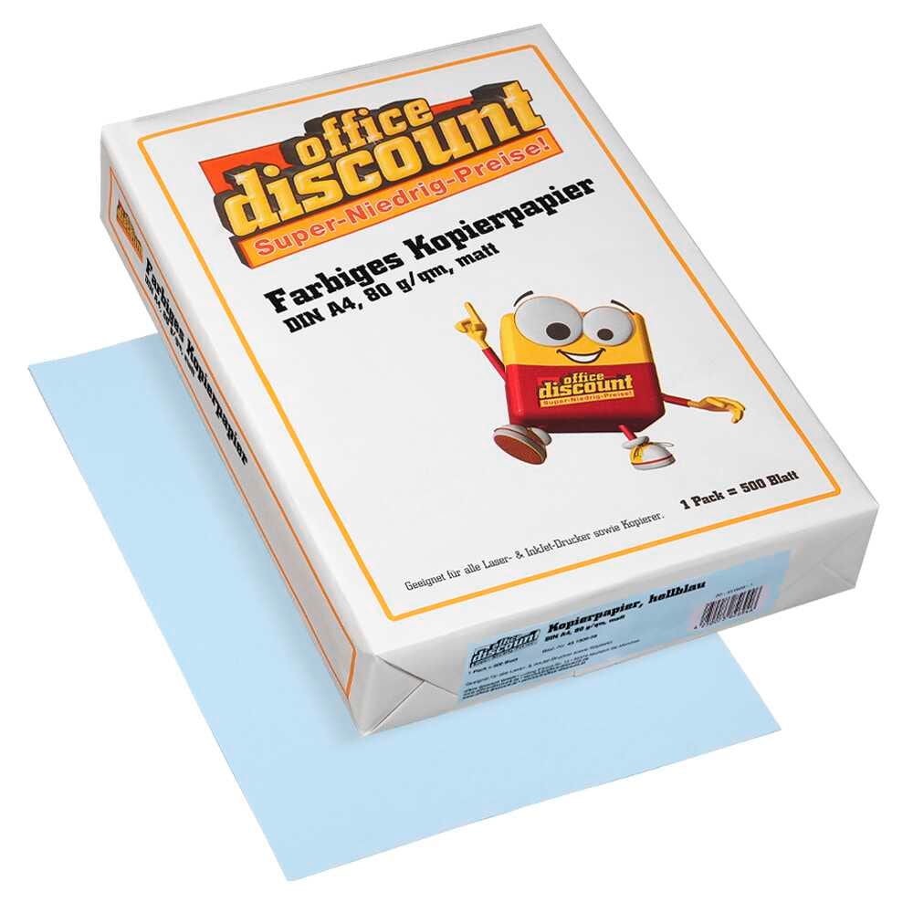 office discount Kopierpapier Color hellblau DIN A4 80 g/qm 500 Blatt ...