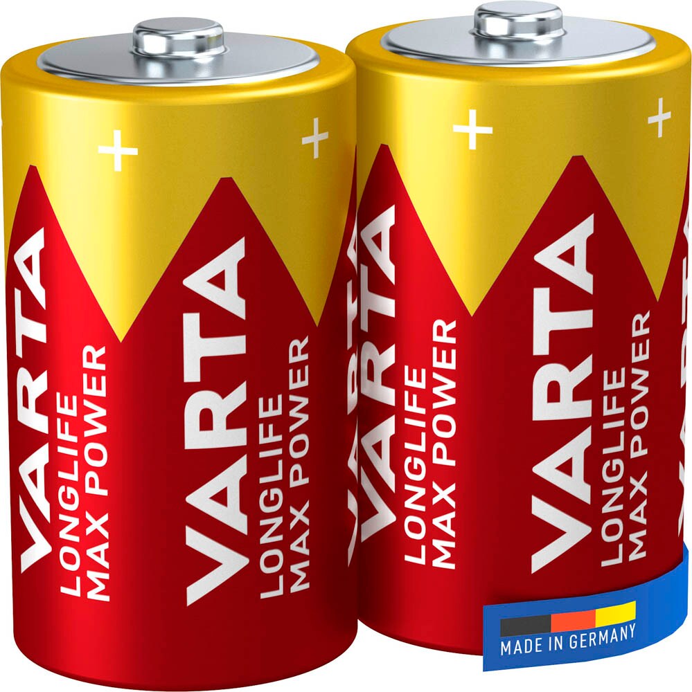 VARTA Batterien LONGLIFE Max Power Alkali-Mangan Mono D 1,5 V, 2 St ...