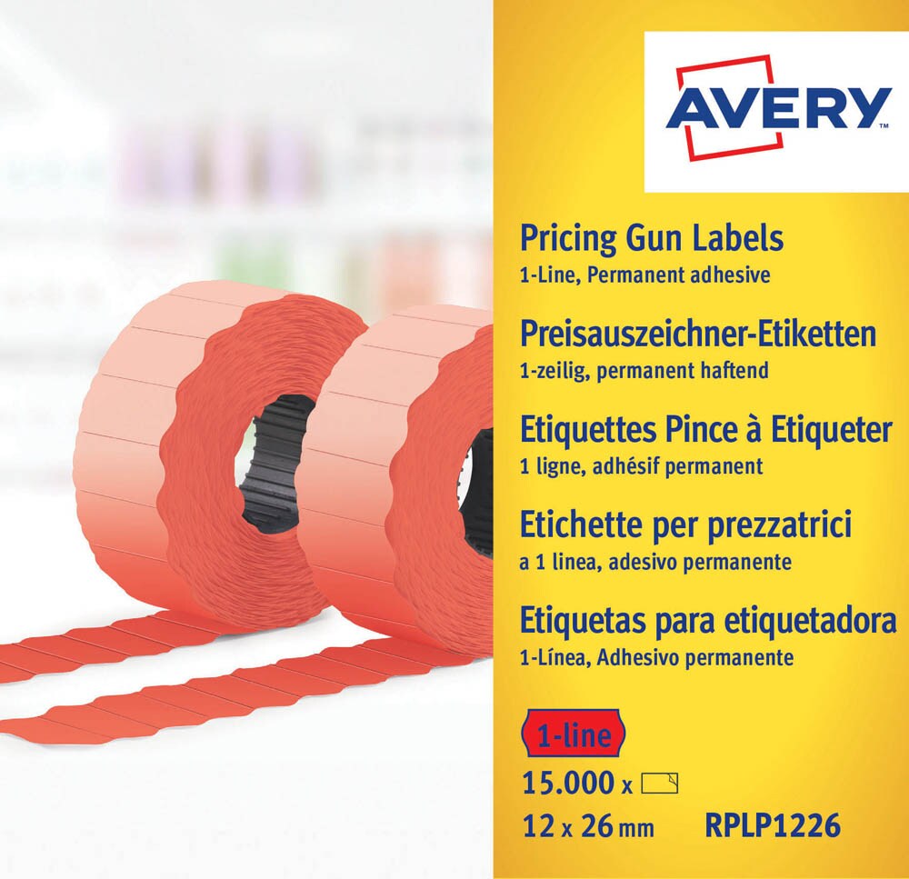 AVERY Zweckform Preisetiketten leuchtrot permanent 26,0 x 12,0 mm, 10 ...