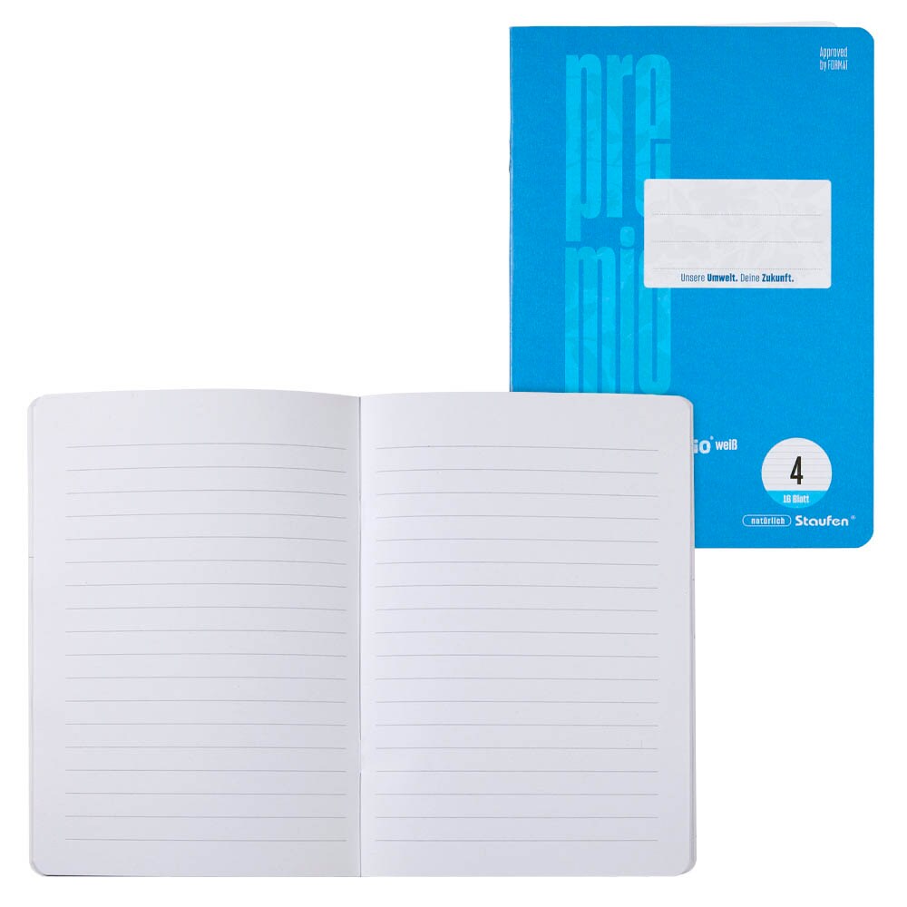 Staufen® Schulheft Premio Lineatur 4 liniert DIN A5 ohne Rand, 16 Blatt ...