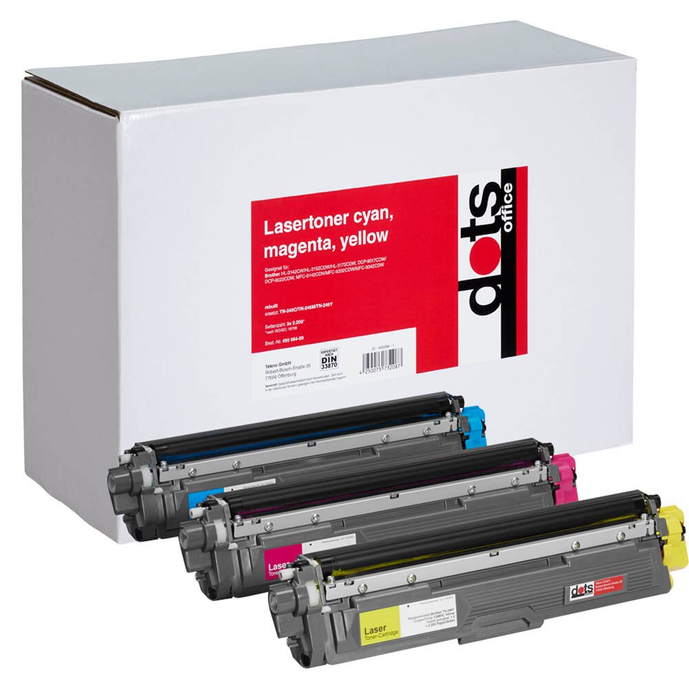 dots cyan, magenta, gelb Toner kompatibel zu brother TN-246C/M/Y, 3er ...