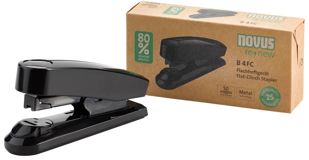 novus Heftgerät B4 FC RE+NEW schwarz, 1 St. | office discount