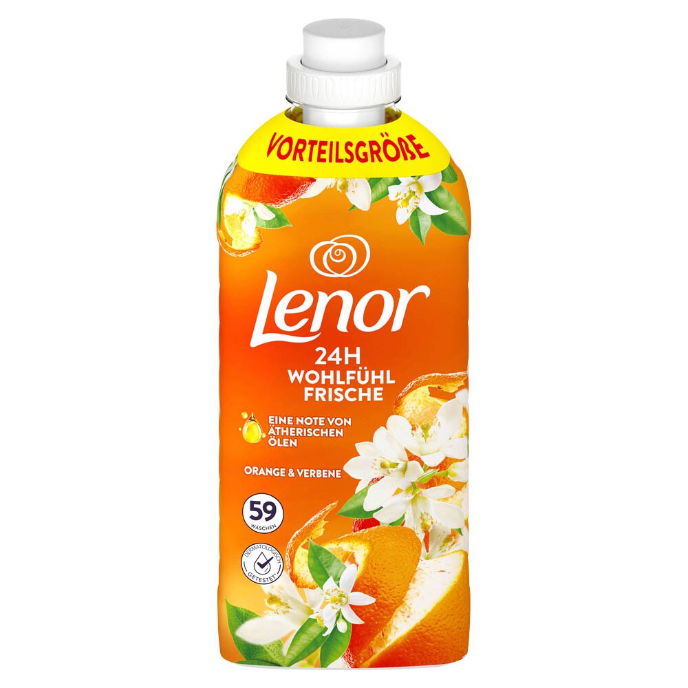 Lenor ORANGE & VERBENE Weichspüler flüssig, 1,239 l | office discount