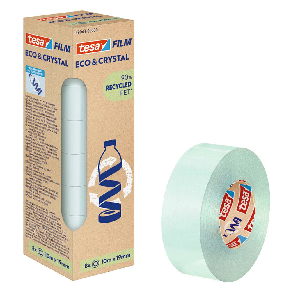 tesa ECO & CRYSTAL Klebefilm transparent 19,0 mm x 10,0 m 8 Rollen ...