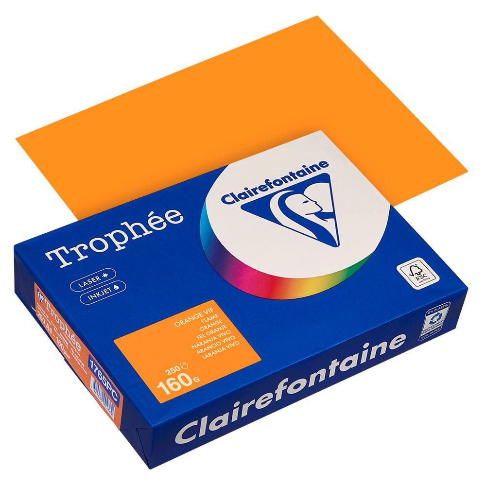 Clairefontaine Kopierpapier Trophée orange DIN A4 160 g/qm 250 Blatt ...