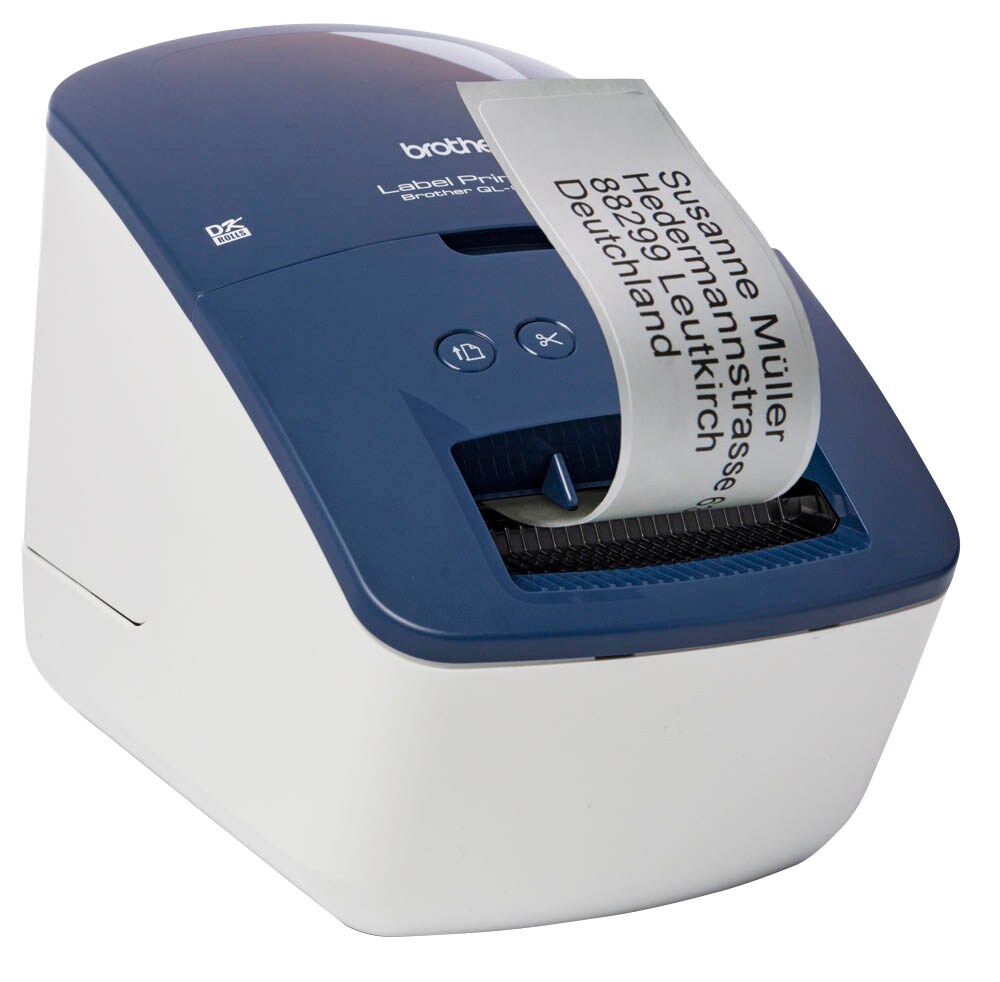 brother QL-600B Etikettendrucker weiß, blau | office discount