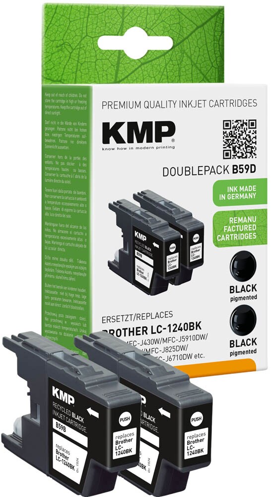 KMP B59D schwarz Druckerpatronen kompatibel zu brother LC1240BKBP2DR ...