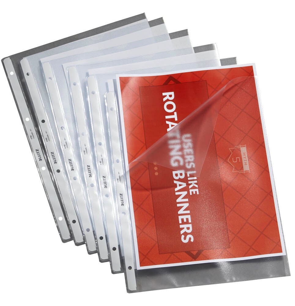 LEITZ Prospekthüllen 4780 DIN A4 transparent genarbt 0,13 mm, 100 St ...