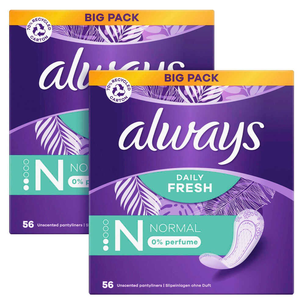 always Slipeinlagen Daily Fresh Normal, 2x 56 St. | office discount